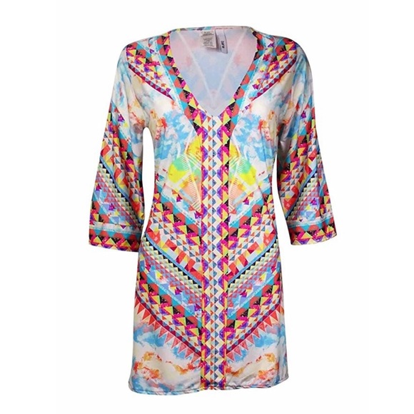 Bar III | Swim | Bar Iii Multicolor Print Skylar Swimsuit Cover Up ...